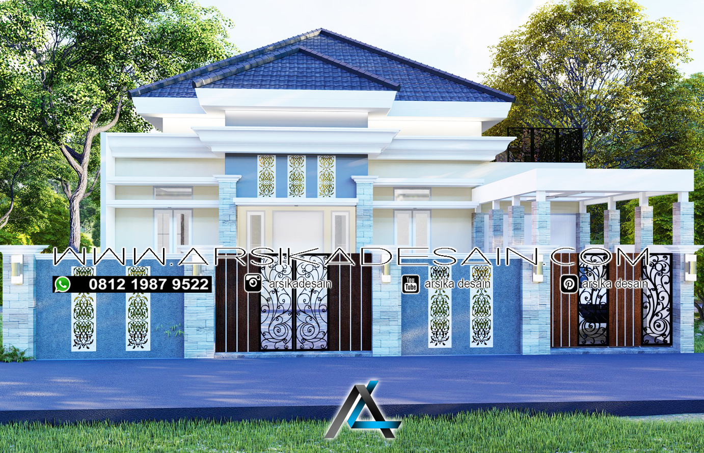 desain rumah 14x35 meter - ARSIKA DESAIN KONSTRUKSI PT