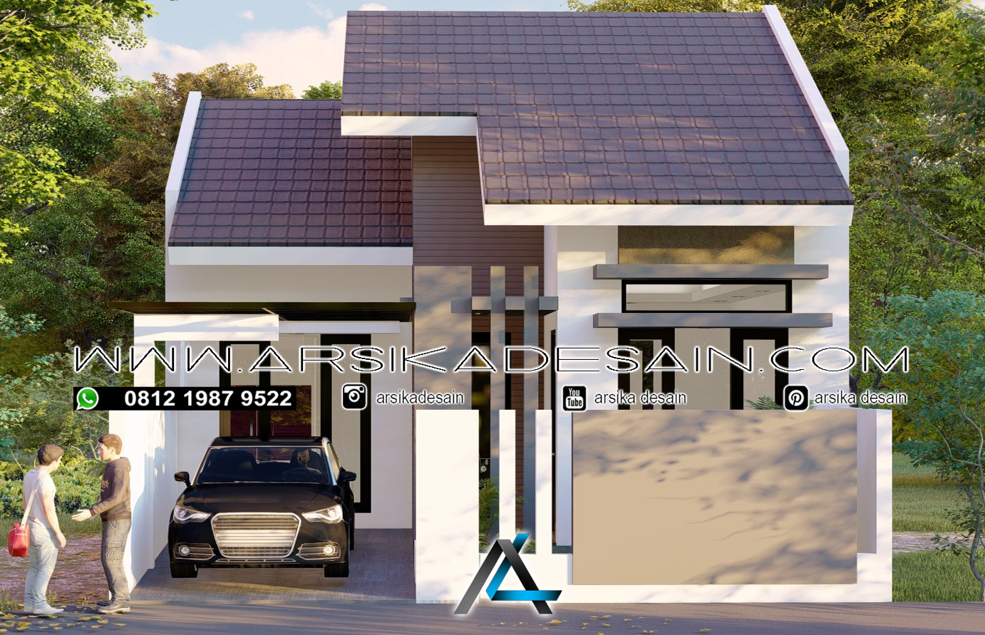 desain rumah 7,5x12 meter - ARSIKA DESAIN KONSTRUKSI PT