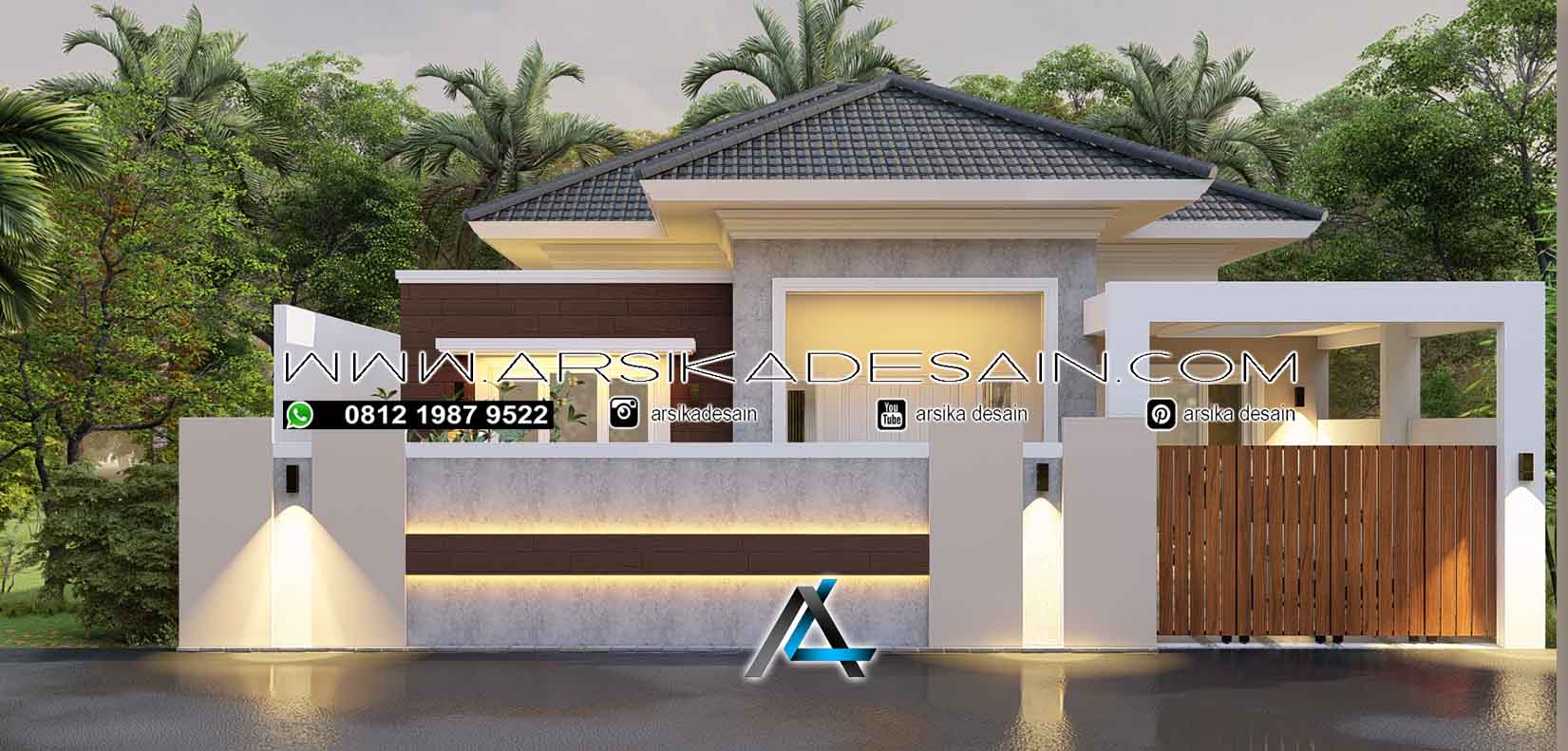 DESAIN RUMAH 12X19,5 METER PEMILIK : BAPAK DIKA-PALEMBANG - ARSIKA ...