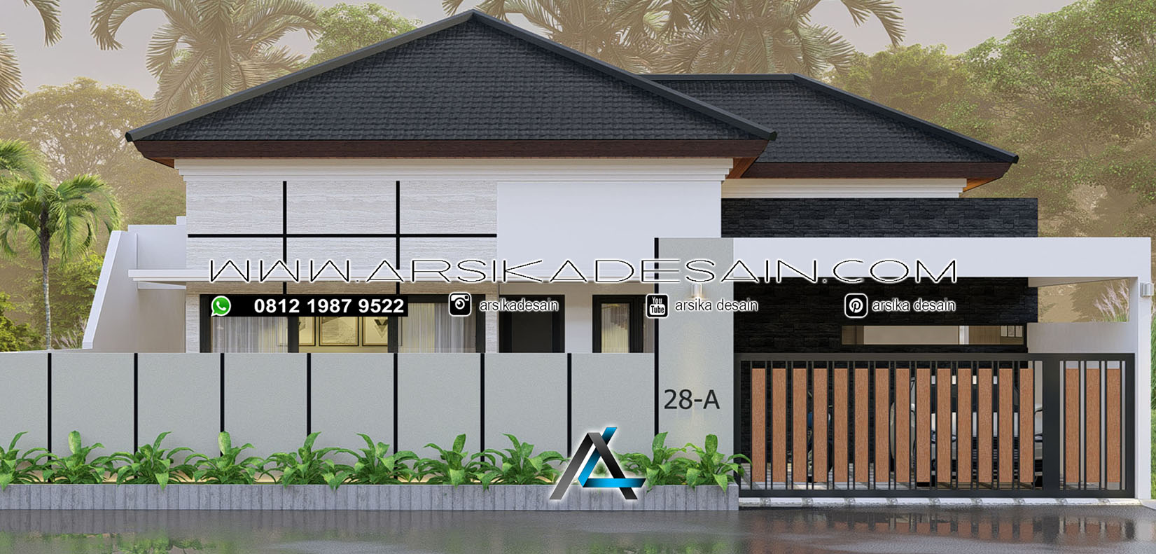 DESAIN RUMAH 14 X 12 METER PEMILIK : IBU ANA - JAWA BARAT - ARSIKA ...